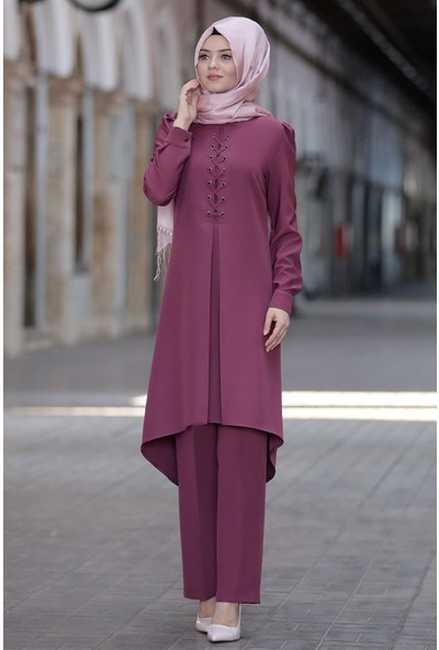 Modaviki Mina Tunik Pantolon Takım Gül Kurusu AHN01