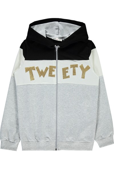 Tweety Kız Çocuk Kapüşonlu Hırka 10-13 Yaş Siyah