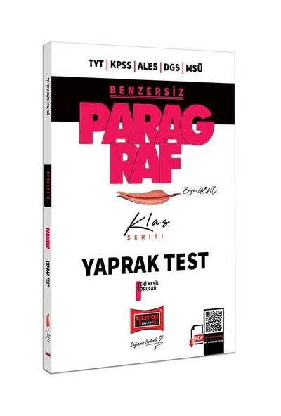 Yargı Yayınları TYT KPSS ALES DGS MSÜ Benzersiz Paragraf Klas Serisi Tamamı Çözümlü Yaprak Test Yargı Yayınları TYT KPSS ALES DGS MSÜ Benzersiz Paragraf Klas Serisi Tamamı Çözümlü Yaprak Test