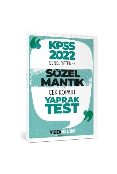 Yediiklim Yayınları 2022 KPSS Sözel Mantık Çek Kopart Yaprak Test Yediiklim Yayınları 2022 KPSS Sözel Mantık Çek Kopart Yaprak Test