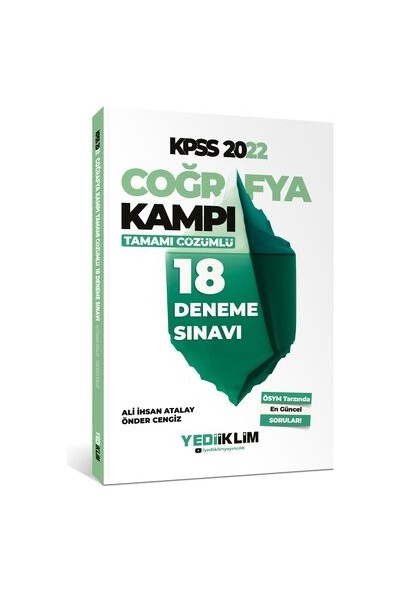 Yediiklim Yayınları 2022 KPSS Coğrafya Kampı Tamamı Çözümlü 18 Deneme Sınavı