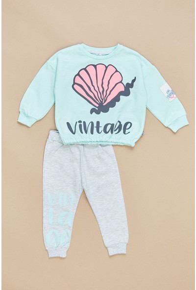 FullaModa Çocuk Vintage Baskılı Takım