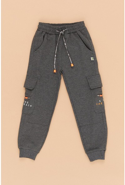 FullaModa Çocuk Kargo Cepli Baskılı Jogger Eşofman Altı FullaModa Çocuk Kargo Cepli Baskılı Jogger Eşofman Altı