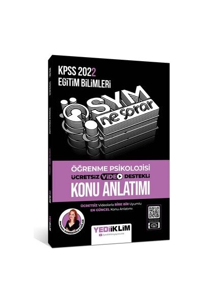 Yediiklim Yayınları KPSS 2022 ÖSYM Ne Sorar Öğrenme Psikolojisi Video Destekli Konu Anlatımı