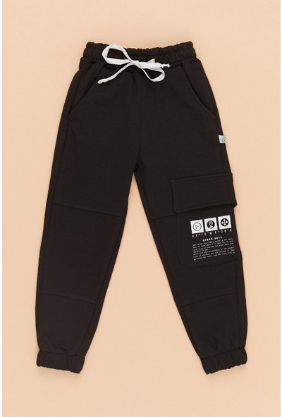 FullaModa Çocuk Kargo Cepli Baskılı Paçası Lastikli Jogger Eşofman Altı FullaModa Çocuk Kargo Cepli Baskılı Paçası Lastikli Jogger Eşofman Altı