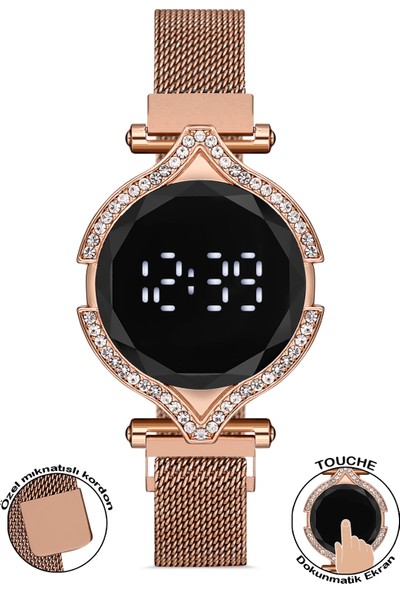 Polo 55 POLO55 PLKDD002R01 Rose Gold Renkli Dokunmatik Kadın Kol Saati