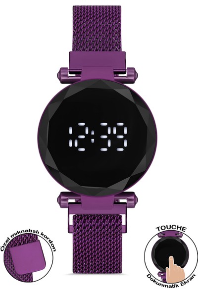 Polo 55 POLO55 PLKDD001R04 Mor Renkli Dokunmatik Kadın Kol Saati