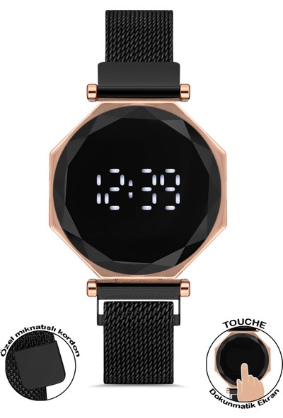 Polo 55 POLO55 PLKDD006R03 Siyah Renkli Dokunmatik Kadın Kol Saati