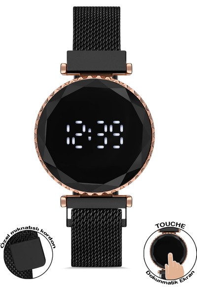 Polo 55 POLO55 PLKDD005R02 Siyah Renkli Dokunmatik Kadın Kol Saati