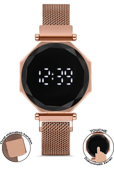 Polo 55 POLO55 PLKDD006R01 Rose Gold Renkli Dokunmatik Kadın Kol Saati