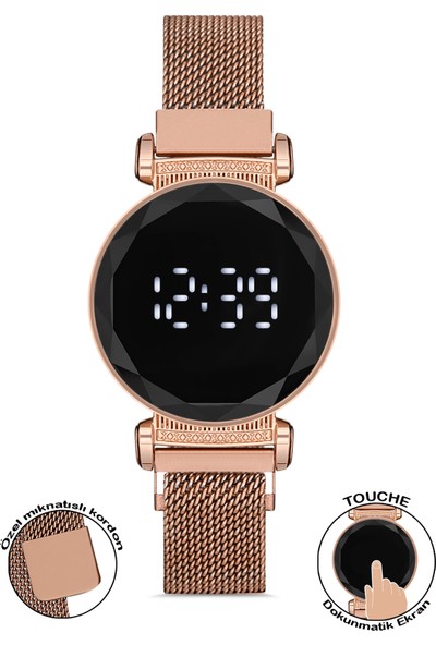Polo 55 POLO55 PLKDD003R01 Rose Gold Renkli Dokunmatik Kadın Kol Saati