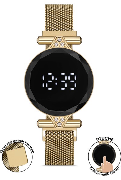 Polo 55 POLO55 PLKDD004R01 Altın Renkli Dokunmatik Kadın Kol Saati