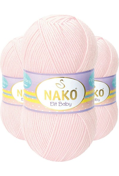 Nako 3 Adet Elit Baby 02892 (Soft Pembe) Anti-Pilling El Örgü Ipi/yünü Nako 3 Adet Elit Baby 02892 (Soft Pembe) Anti-Pilling El Örgü Ipi/yünü