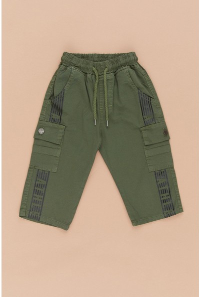 FullaModa Çocuk Kargo Cepli Baskılı Kapri