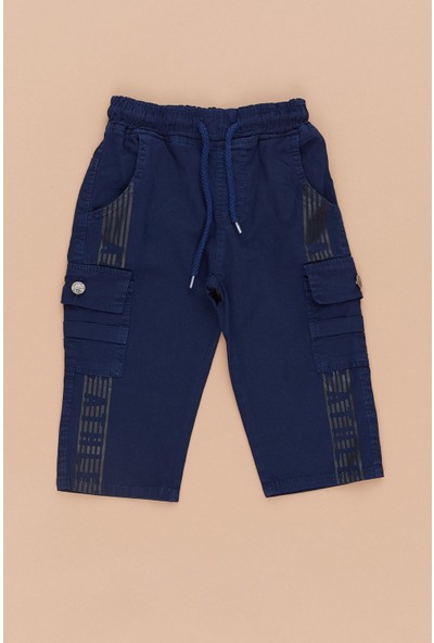 FullaModa Çocuk Kargo Cepli Baskılı Kapri
