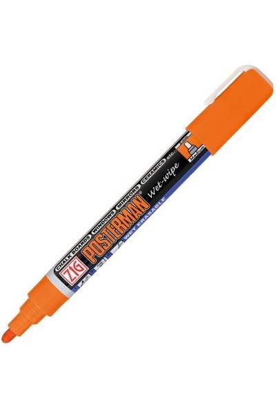 Zig Posterman Wet-Wipe Sıvı Tebeşir Kalemi Turuncu Zig Posterman Wet-Wipe Sıvı Tebeşir Kalemi Turuncu