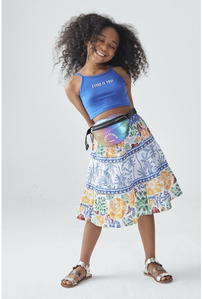 B&G Store Kız Çocuk Saks Crop Top B&G Store Kız Çocuk Saks Crop Top