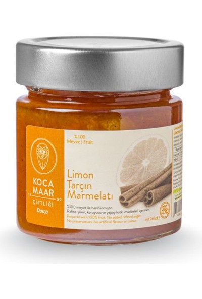 Kocamar Şeker İlavesiz Limon Tarçın Marmelatı 265 gr Kocamar Şeker İlavesiz Limon Tarçın Marmelatı 265 gr