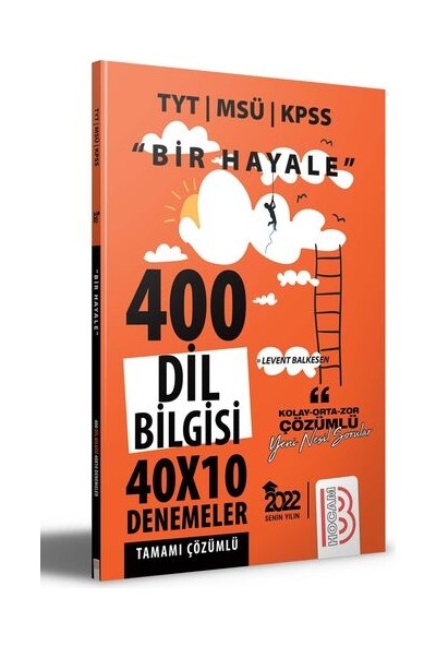 Benim Hocam Yayınları 2022 Bir Hayale Serisi Dil Bilgisi Tamamı Çözümlü Deneme