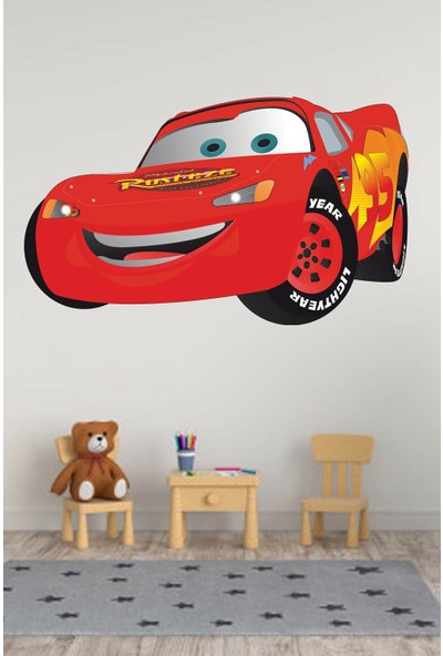 Sepet Yıldızı Şimşek Mcqueen Çocuk Odası Duvar Sticker 80X45 cm Sepet Yıldızı Şimşek Mcqueen Çocuk Odası Duvar Sticker 80X45 cm