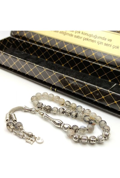 Tesbihvar Akik Taşı Kişiye Özel Isimli Tesbih