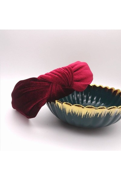 Vip Aksesuar Geniş Band Düğümlü Kadife Taç