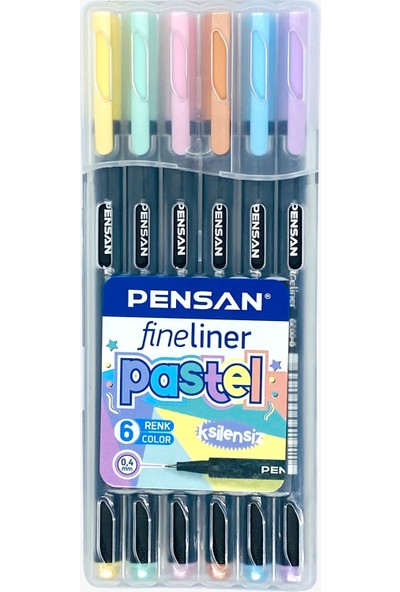 Pensan Fineliner 6 Pastel Renk 0.4mm Uç Pensan Fineliner 6 Pastel Renk 0.4mm Uç