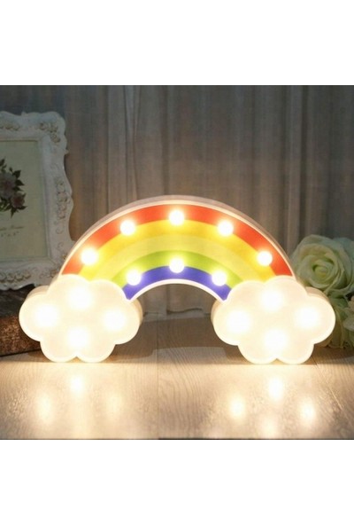 Mobgift 3D LED Pano Gökkuşağı Duvar/Gece Lambası (Rengarenk)