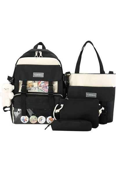 Clbdbag 4 Parça Sevimli Öğrenci Okul Sırt Çantası (Yurt Dışından)