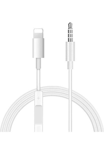 Microcase iPhone Lightning To Aux Çevirici Ses Kontrol Özellikli Kablo Beyaz - Model MH021 Microcase iPhone Lightning To Aux Çevirici Ses Kontrol Özellikli Kablo Beyaz - Model MH021