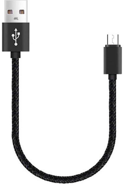 Microcase Micro USB Data ve Şarj Kablosu Örgülü Kısa Kablo 25 cm Siyah - Model No : AL2422 Microcase Micro USB Data ve Şarj Kablosu Örgülü Kısa Kablo 25 cm Siyah - Model No : AL2422