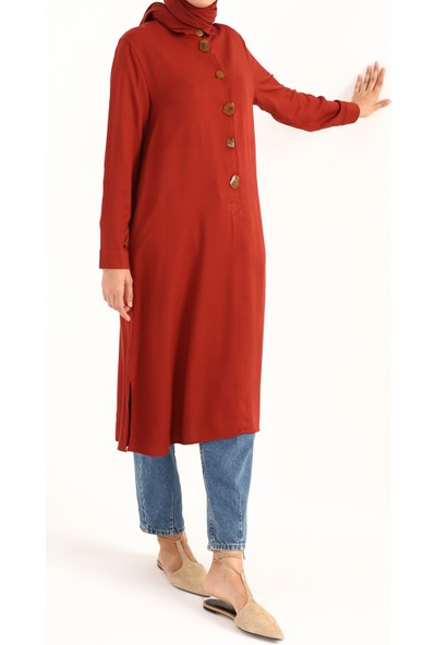 ALLDAY Doğal Kumaş Düğme Detaylı Tunik