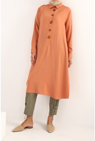 ALLDAY Doğal Kumaş Düğme Detaylı Tunik