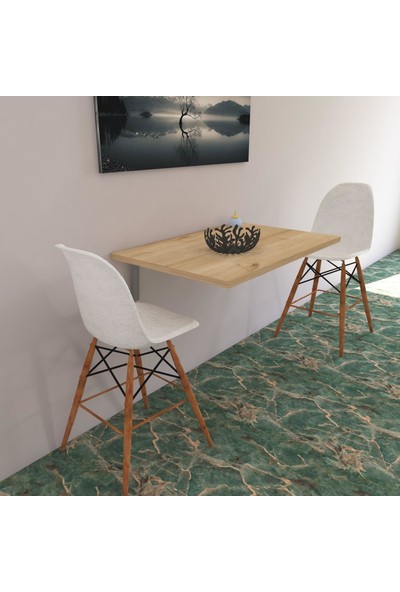 Mobitell 60 x 90 cm Duvara Monteli Katlanabilir Masa Meşe Mobitell 60 x 90 cm Duvara Monteli Katlanabilir Masa Meşe