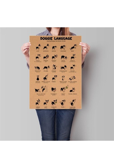 Caph Design Köpek Dili Vintage Kraft Poster - 32X45CM