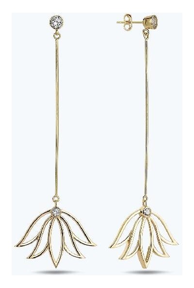 Altınbaş Altınbaş Altın Lotus Yansıma Küpe