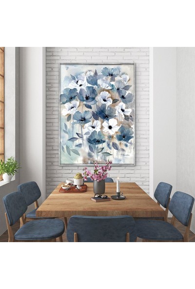 Tablo Life Tablolife Mavi Beyaz Çiçekler Yağlı Boya Dokulu Tablo Tablo Life Tablolife Mavi Beyaz Çiçekler Yağlı Boya Dokulu Tablo