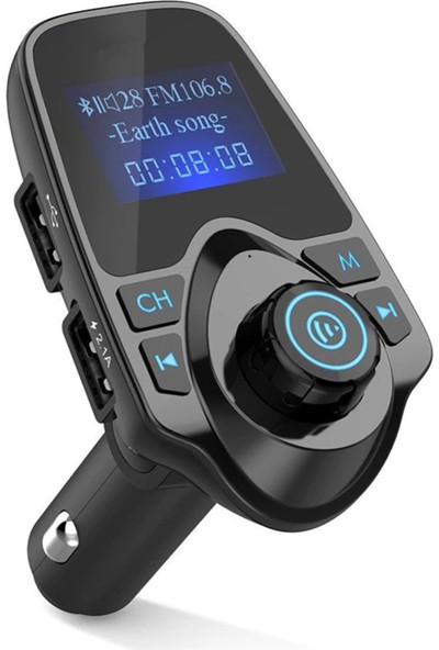 Wlue Çok Işlevli Bluetooth Aktarım Mp3 Fm Aux Port Araç Kiti Çift USB Araç Şarjı 5V 2.1A Wlue Çok Işlevli Bluetooth Aktarım Mp3 Fm Aux Port Araç Kiti Çift USB Araç Şarjı 5V 2.1A
