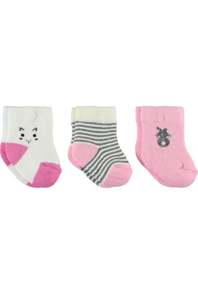 Civil Baby Kız Bebek 3'lü Çorap Set 0-24 Ay Pembe Civil Baby Kız Bebek 3'lü Çorap Set 0-24 Ay Pembe
