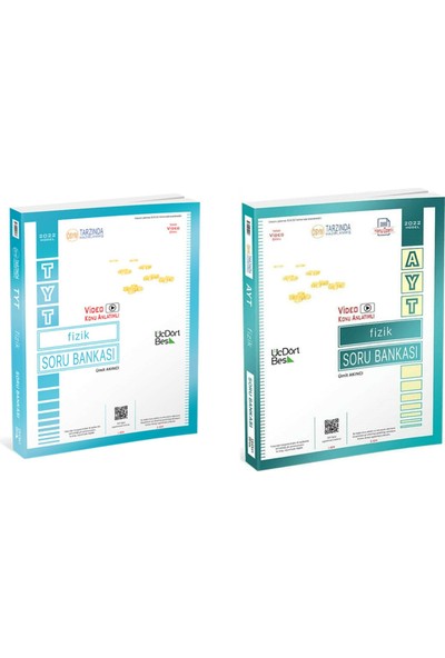 Üç Dört Beş Yayıncılık 345 Yayınları TYT AYT Fizik Soru Bankası Seti 2022