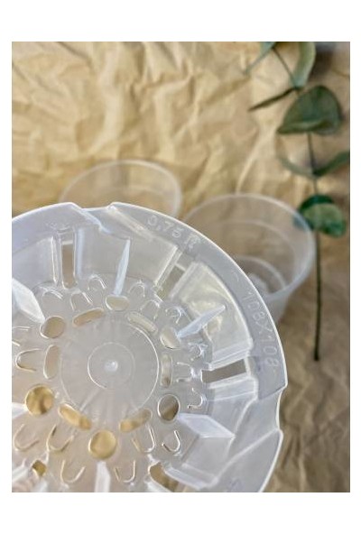 Elysian Orkide Üretim Saksısı Şeffaf Orkide Çiçeği Saksı 10 Adet 0,75 Litre Tabaksız Delikli Saksılar