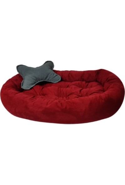 Patili Evler Kemik Yastıklı Iç Mekan Köpek Yatağı Large 60 x 80 cm Kırmızı Patili Evler Kemik Yastıklı Iç Mekan Köpek Yatağı Large 60 x 80 cm Kırmızı