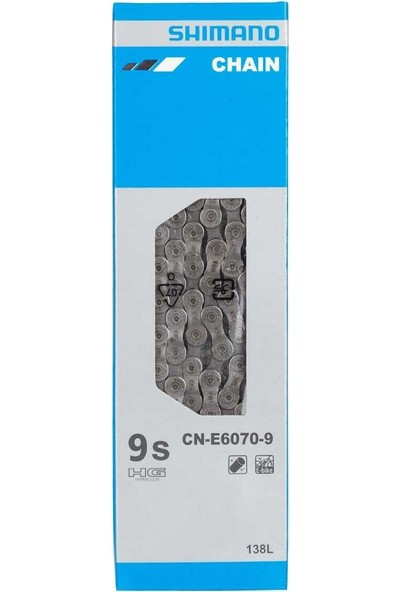 Shımano CN-E6070-9 9 Vites 118 Bakla E-Bıke Zincir Shımano CN-E6070-9 9 Vites 118 Bakla E-Bıke Zincir