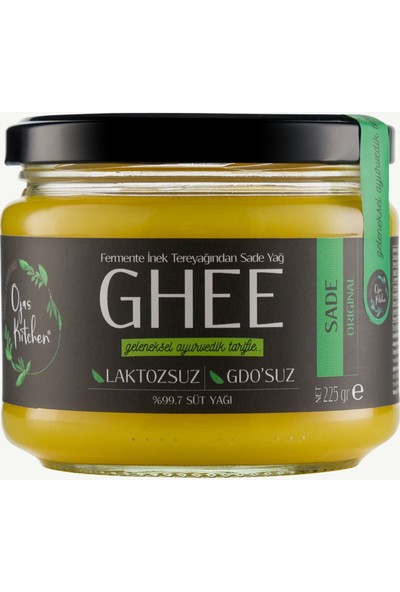 Ojas Kitchen Sade Ghee (Sade Yağ) 225 gr - Laktozsuz Gdo' Suz Saf Yağ / Sadeyağ Ojas Kitchen Sade Ghee (Sade Yağ) 225 gr - Laktozsuz Gdo' Suz Saf Yağ / Sadeyağ