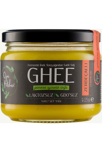 Ojas Kitchen Zerdeçallı Ghee (Sade Yağ) 225 gr - Laktozsuz Gdo' Suz Saf Yağ / Sadeyağ Ojas Kitchen Zerdeçallı Ghee (Sade Yağ) 225 gr - Laktozsuz Gdo' Suz Saf Yağ / Sadeyağ