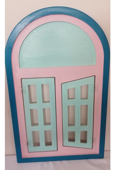 Elvaneli Ahşap El Boyaması Dekoratif Pencere