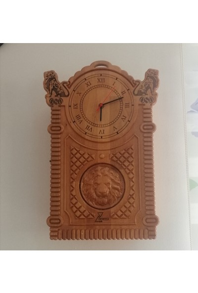 Elvaneli Ahşap Oymalı Boyamalı Saat Elvaneli Ahşap Oymalı Boyamalı Saat