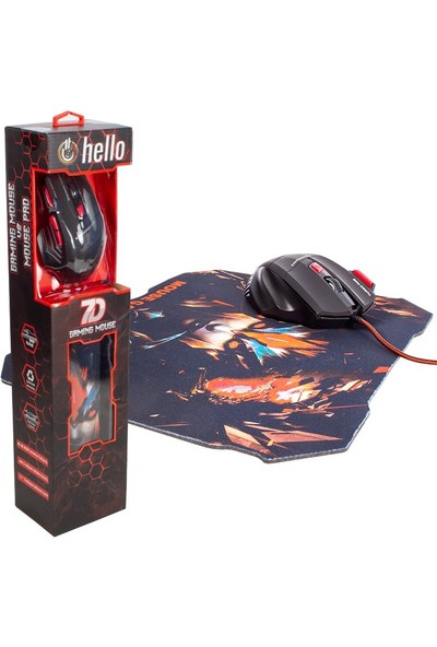 Hello Hl-39 Kablolu Oyuncu Mouse + Mouse Pad Hello Hl-39 Kablolu Oyuncu Mouse + Mouse Pad