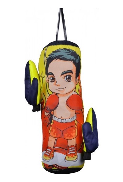 Buffer Çocuk Boks Torbası Seti Eldivenli Hediyeli Kum Torbası