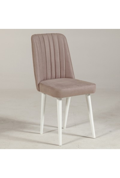 Reysa Mobilya Vina Sandalye Beyaz Taş Rengi